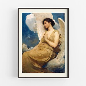 Vintage Angel Winged Figure in Clouds Art Deco Art Abbot Handerson ...