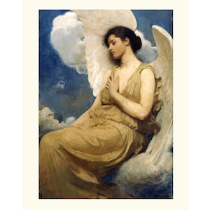Vintage Angel Winged Figure in Clouds Art Deco Art Abbot Handerson ...