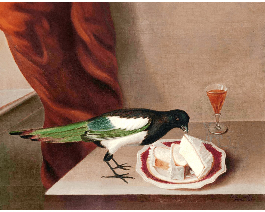 English Magpie Eating a Cake | Kitchen and Dining Decor | Colorful ...