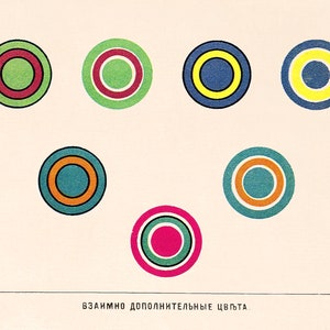 Vintage Russian Color Chart | Color Wheel Art Print | Primary Colors ...
