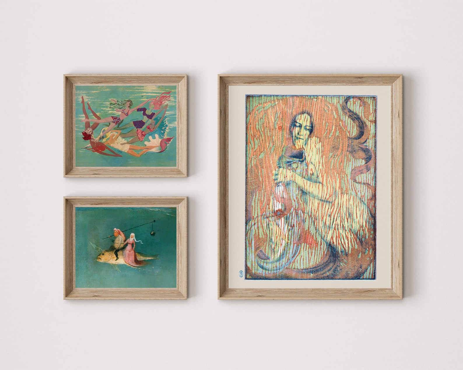 Vintage French Mermaid Illustration - La Femme Magazine Art for Cabin ...