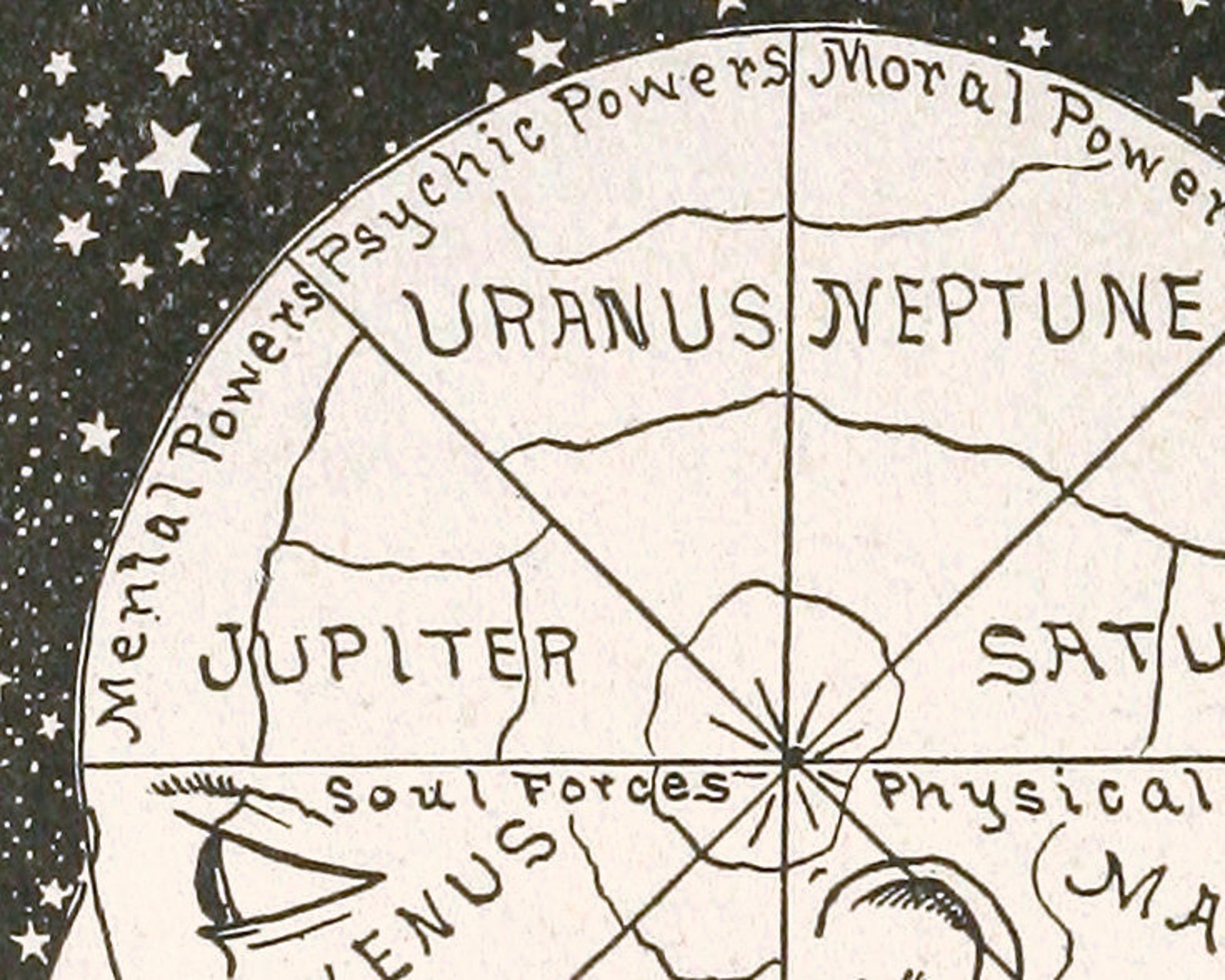 Vintage Astrology Head Chart Astro-phrenology Art Retro - Etsy