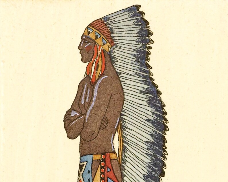 Vintage Indigenous Peoples Art Print Native American Fashion | Etsy