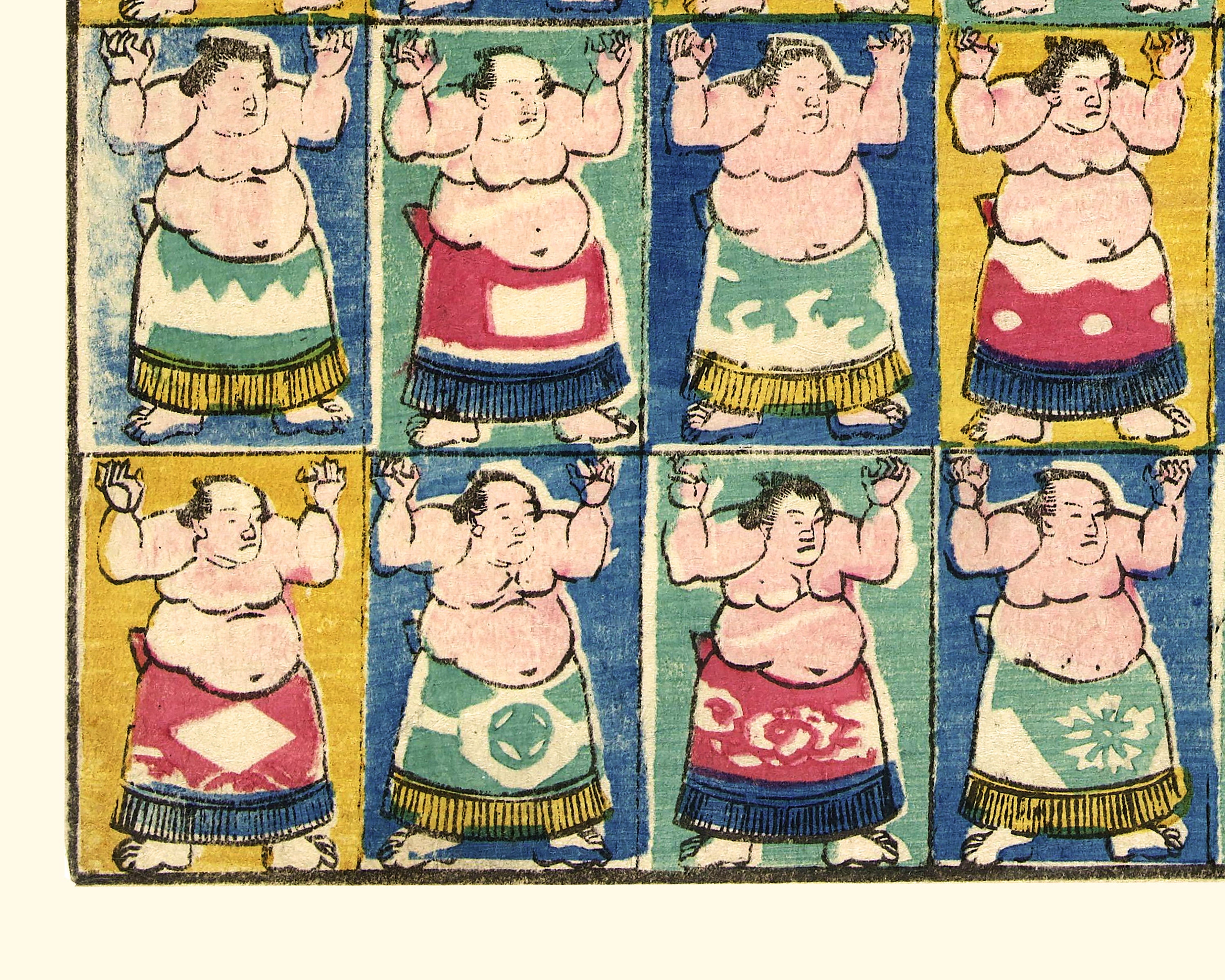 Japanese Sumo art print Wrestlers and referees Asian | Etsy