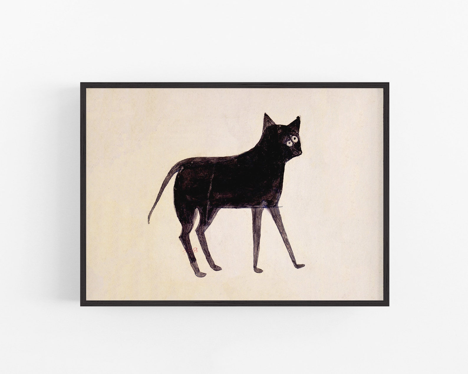 Bill Traylor Americana Art Black Cat Animal Folk Art African American ...