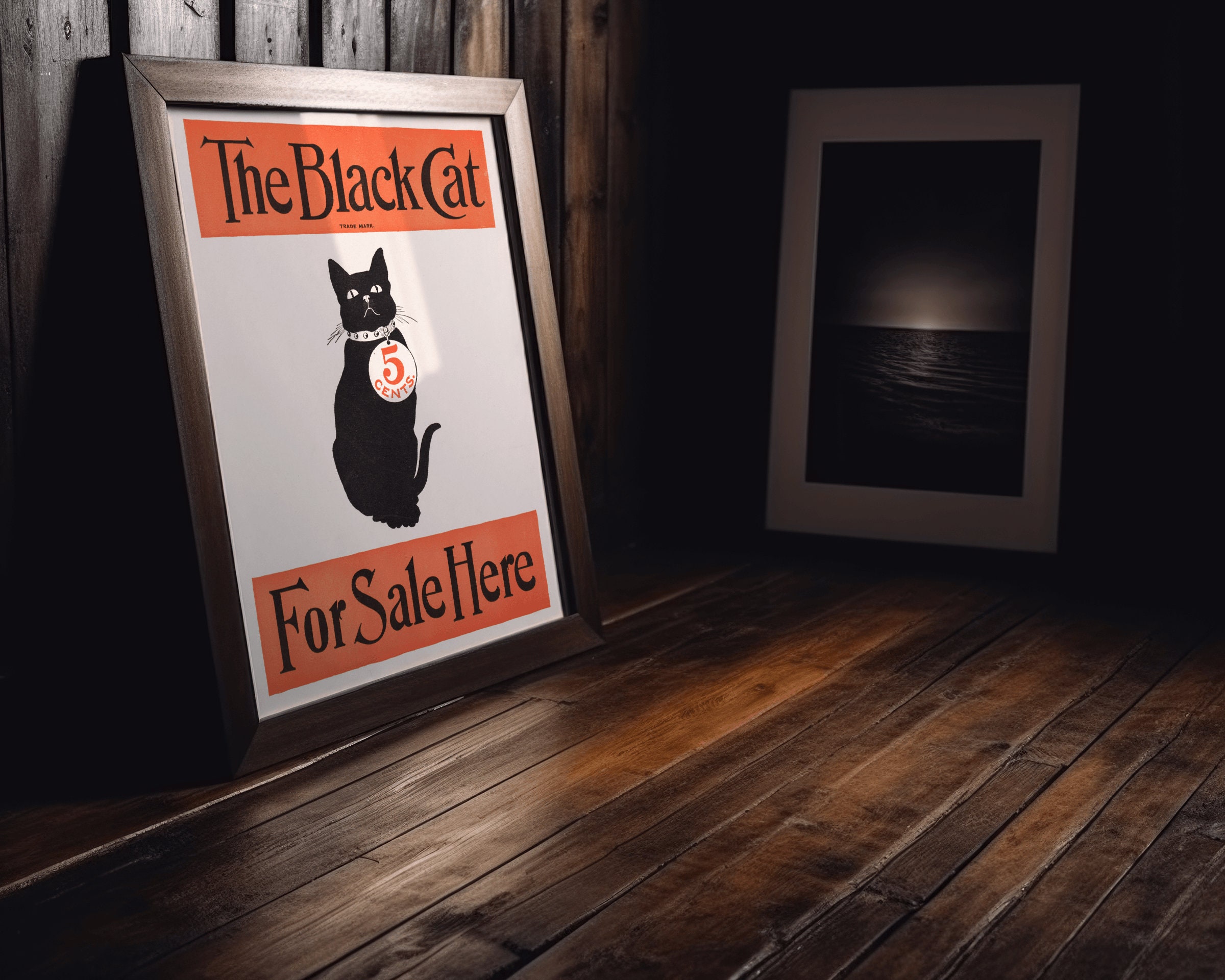 The Black Cat | 19th Century Magazine Advertisement | Animal Decor ...