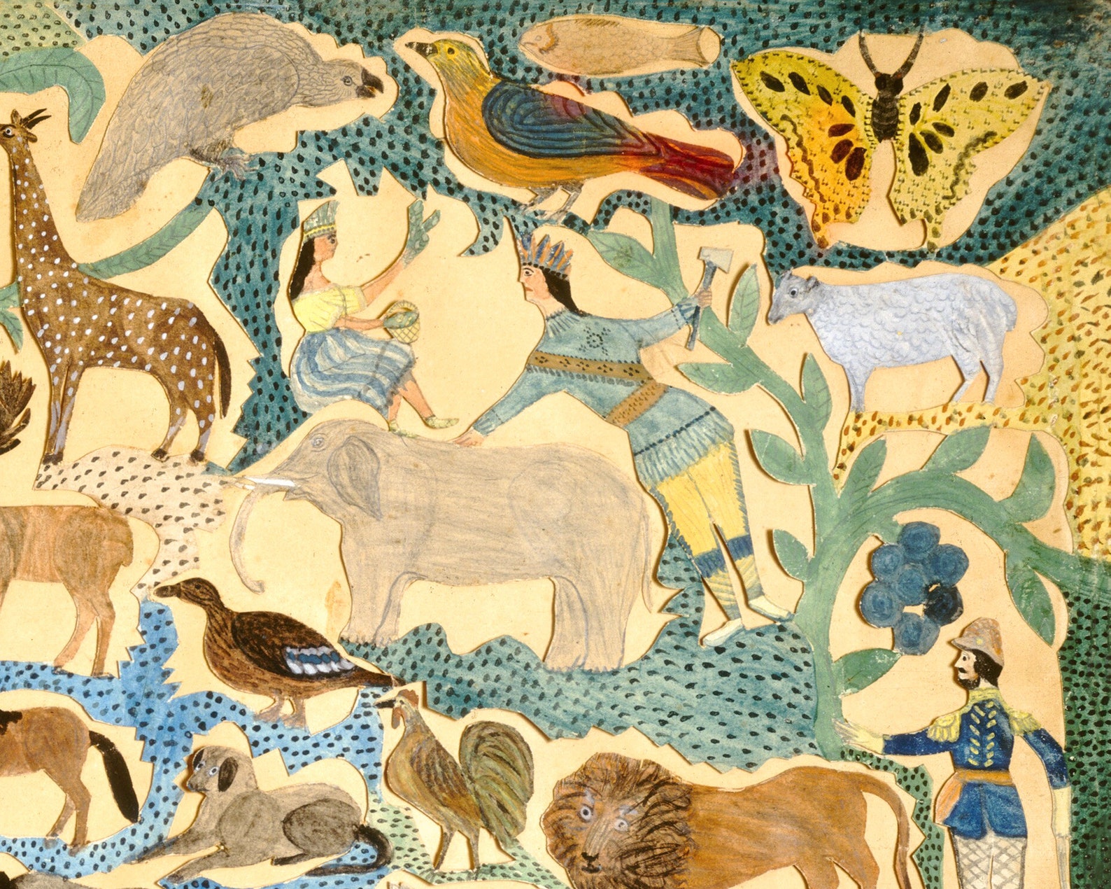 Vintage Collage Animal Art Americana Folk Art Unusual - Etsy