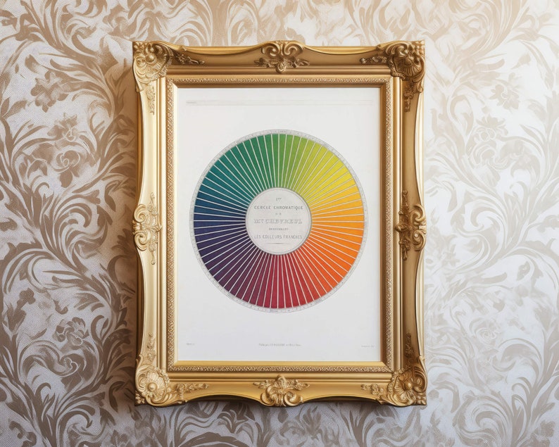 Vintage French Color Wheel - Chevreul Chromatic Circle Art Print for ...