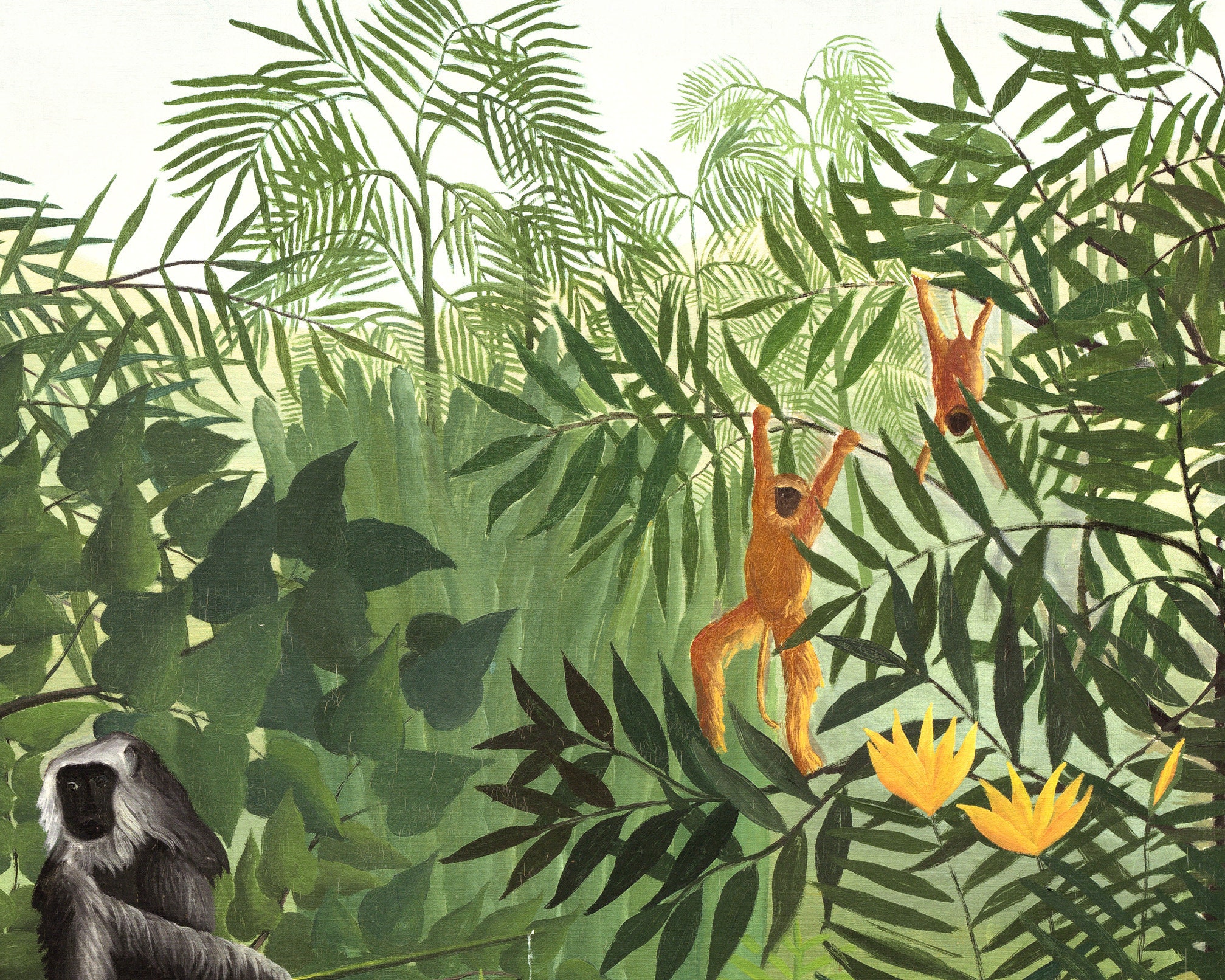 Henri Rousseau Tropical Forest With Monkeys