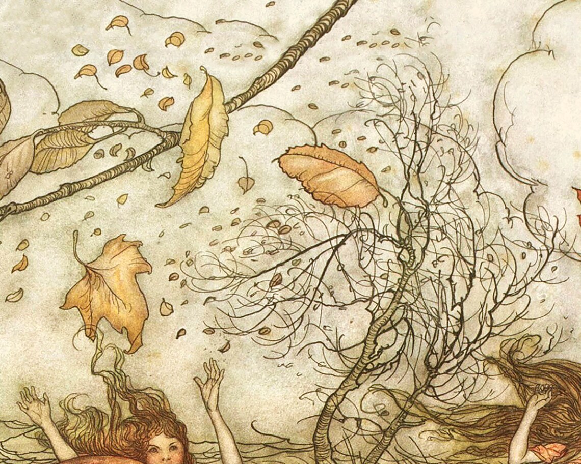 Fall Fairies Art Print | Arthur Rackham Illustration | Vintage Woodland ...