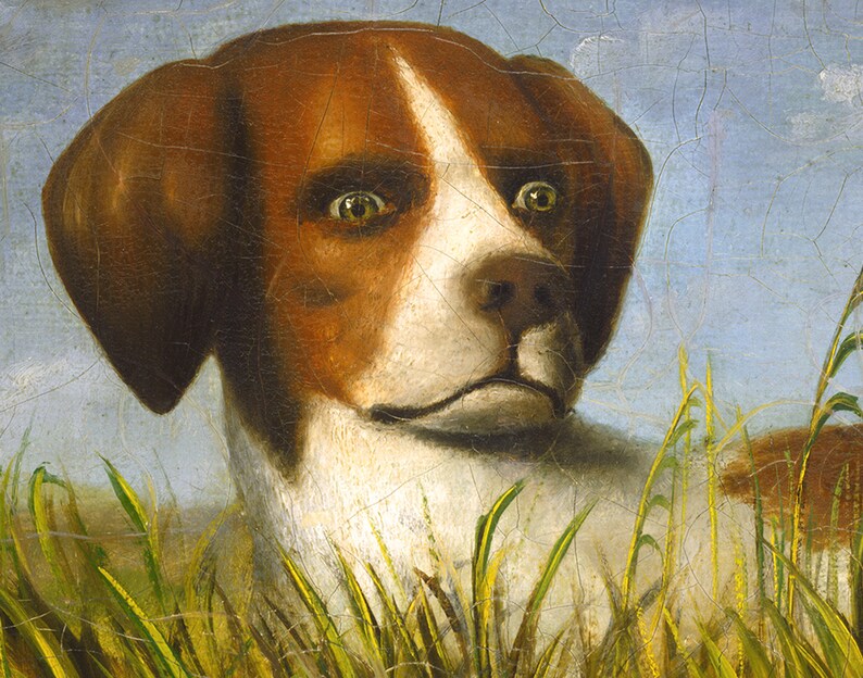 Vintage Bird Dog Portrait English Pointer Dog Painting - Etsy