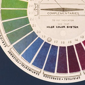 Hiler's Color System | 1898 | Vintage Fine Art | Color Wheel Mood Chart ...