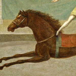 Vintage Acrobats Print | Antique American Folk Art | Horse Wall Art ...