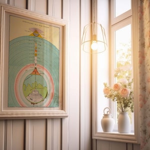 Divine Comedy Overview Dante's Map Religious Art Print Hell, Purgatory ...