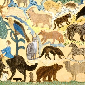 Vintage Collage Animal Art | Americana Folk Art | Unusual Animal Art ...