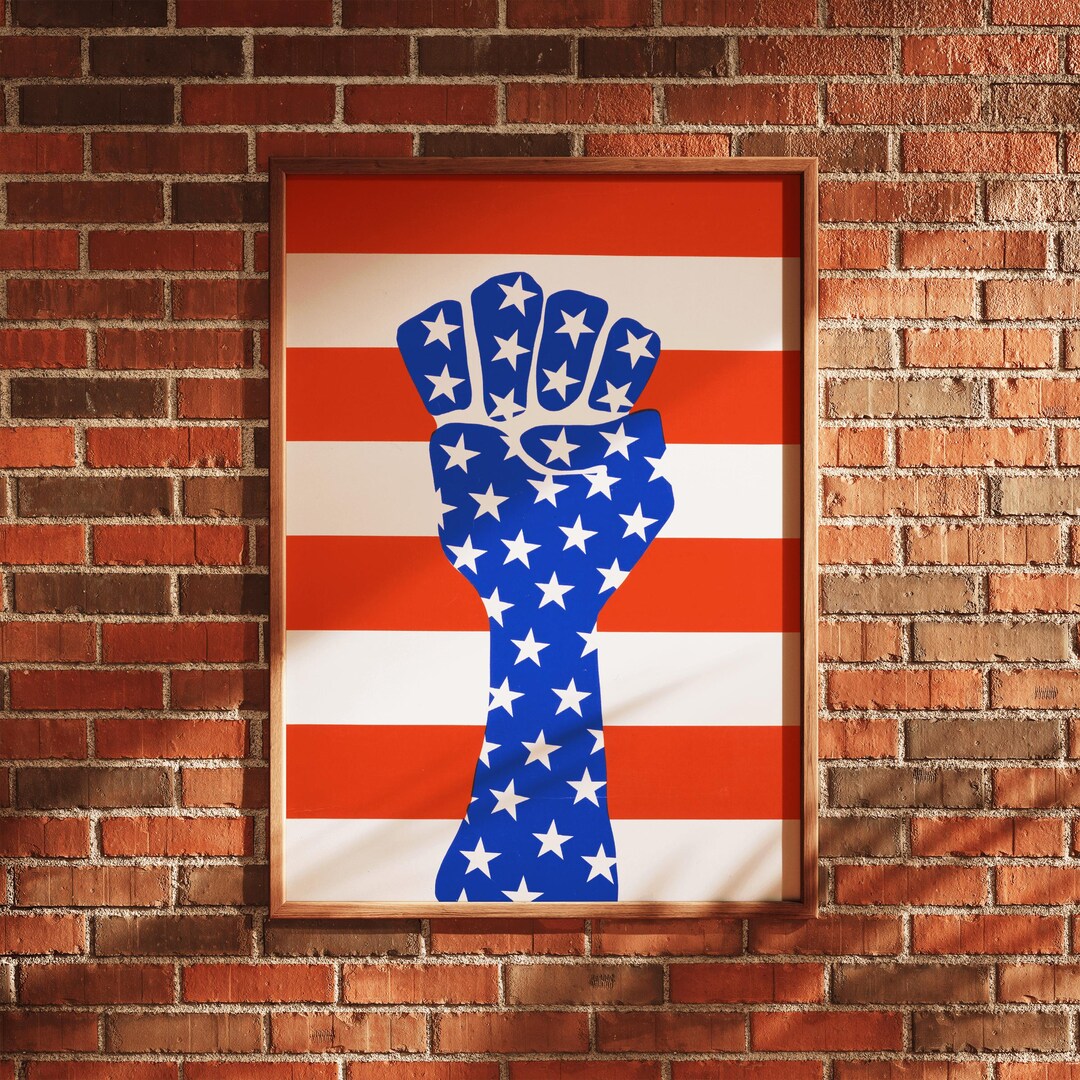 1970s US Election Poster: Clenched Fist, Stars & Stripes - Giclée Art ...
