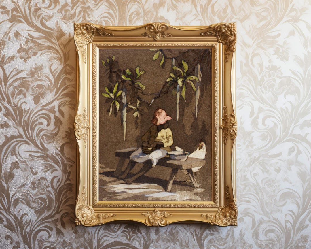 Little Miss Muffet Art Print: Vintage Helen Hyde Giclée Reproduction - Etsy