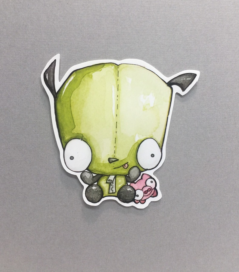 GIR Weatherproof Vinyl Sticker Invader Zim Laptop Sticker - Etsy