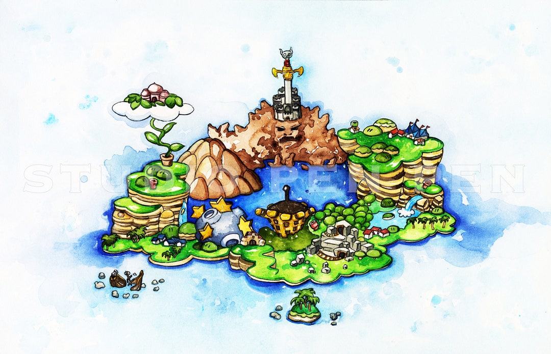 Super Mario RPG World Map - Limited Edition Archival Print - Etsy