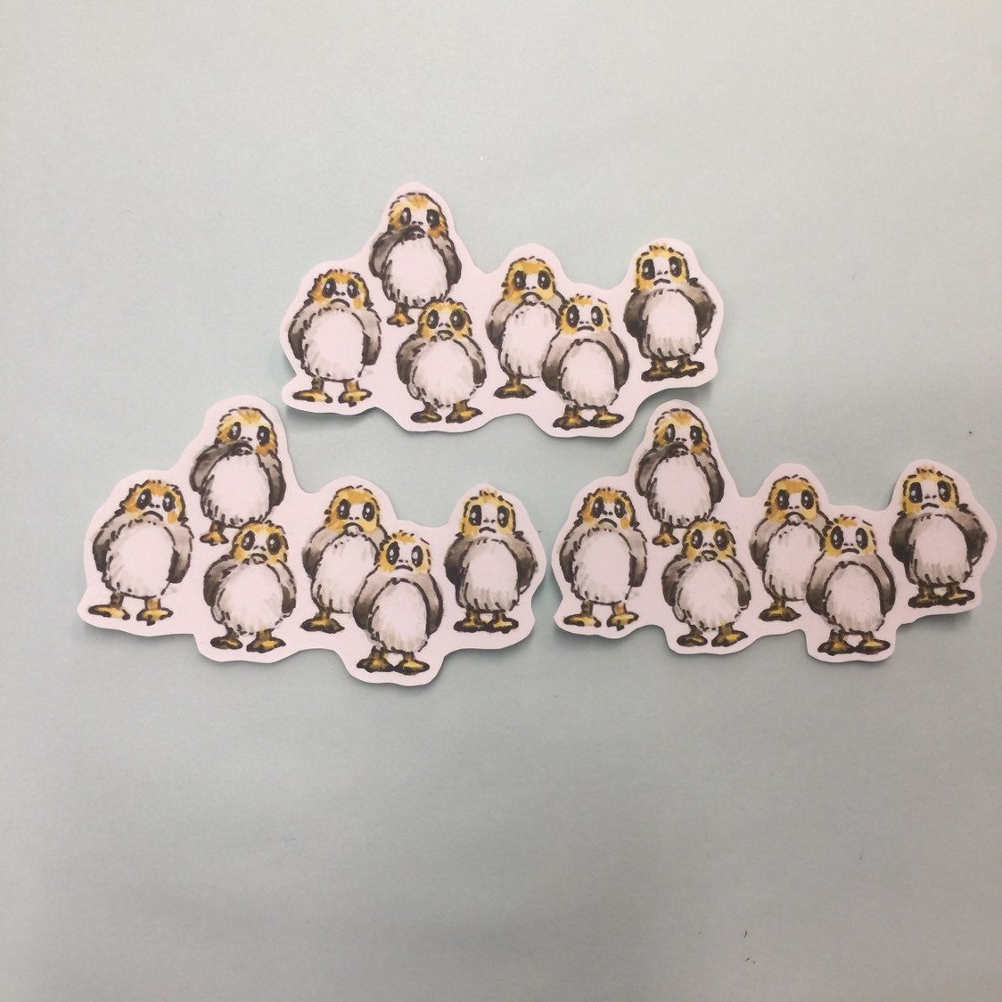 Porg Pack~3 Pack:watercolor Artist Stickers~laptop Stickers Bumper ...
