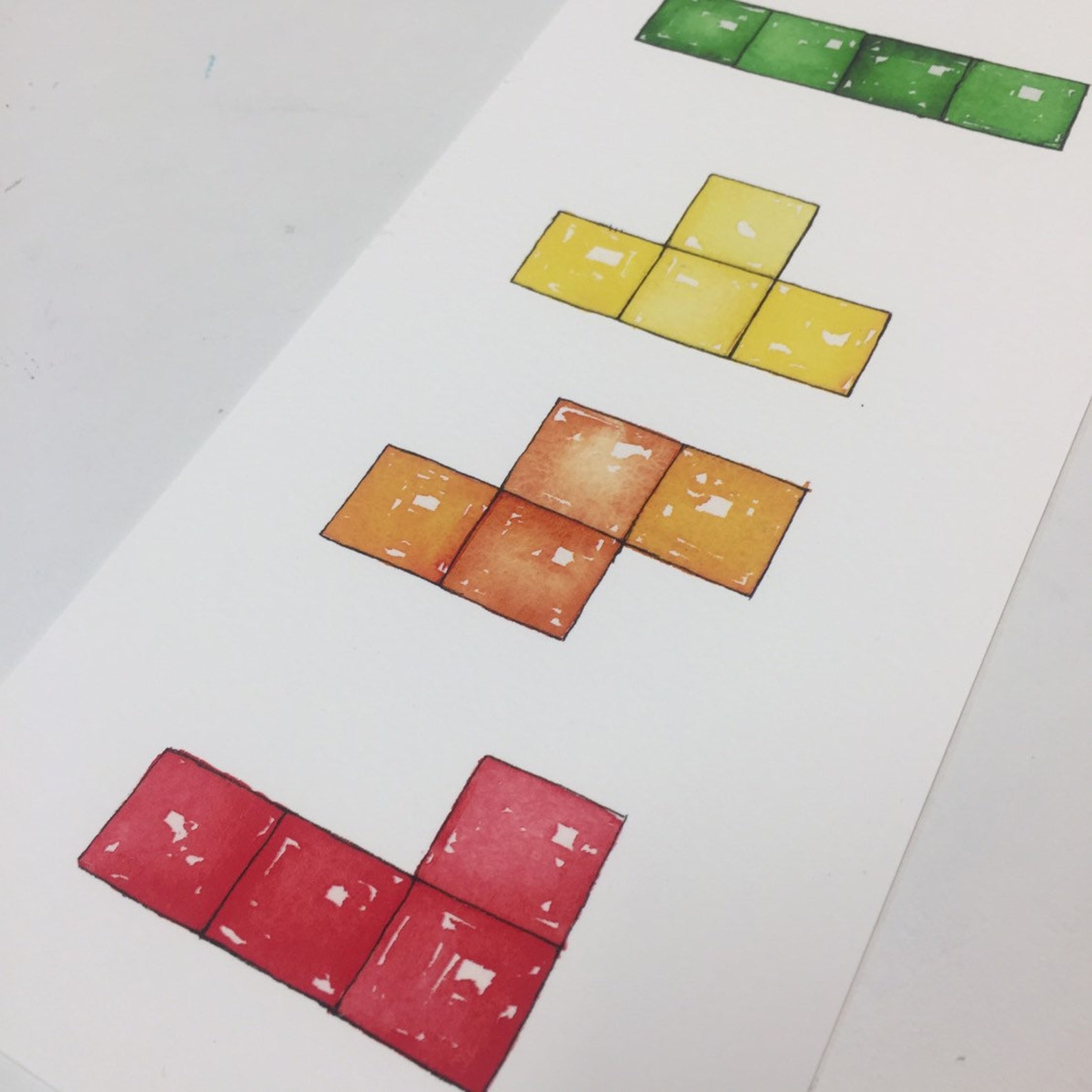 Rainbow Tetrads - Limited Edition Archival Print Tetris - Etsy