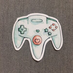Video Game Controller Weatherproof Vinyl Sticker: Tribute SNES N64 ...
