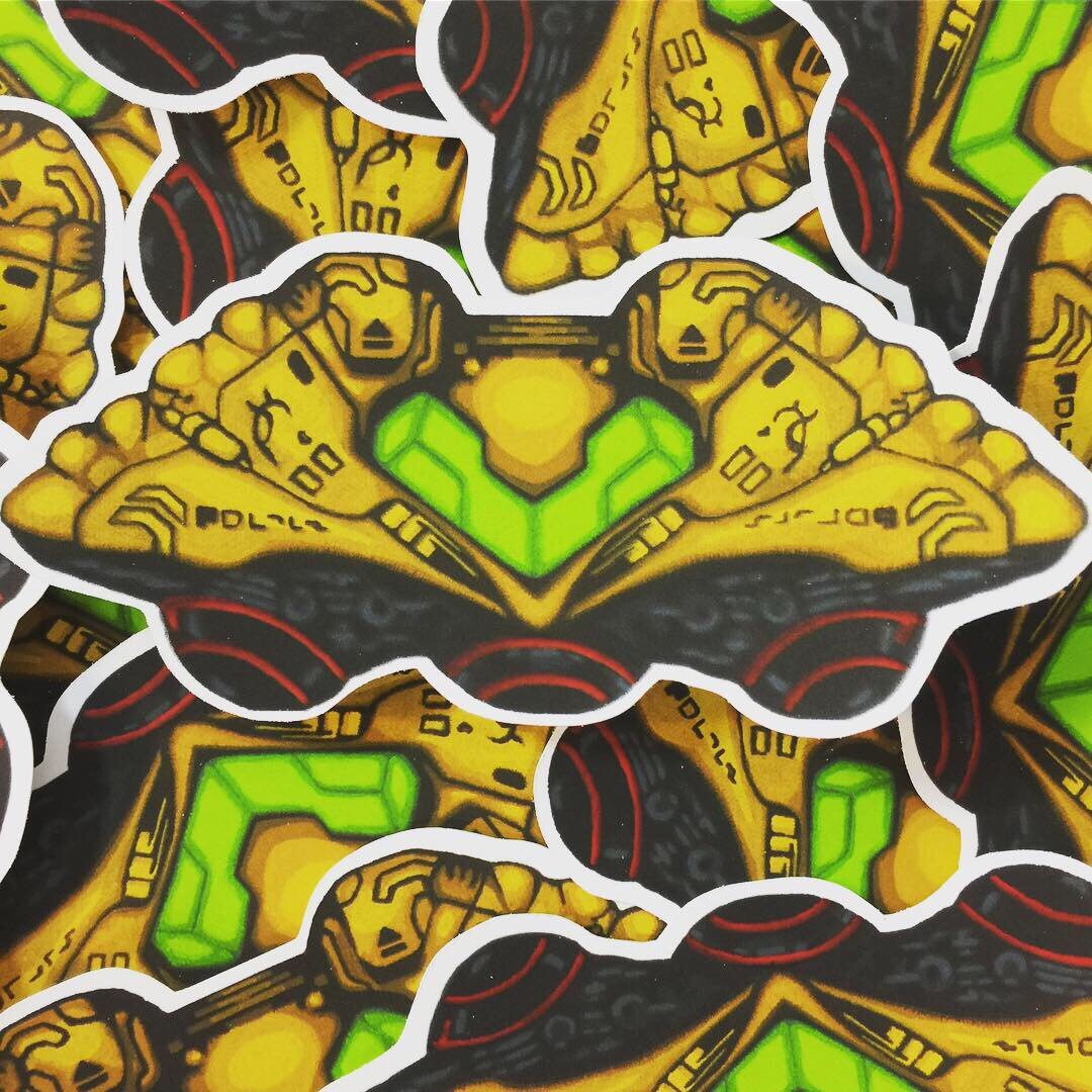 Samus Aran's Gunship Weatherproof Matte Sticker Laptop Bumper Sticker ...