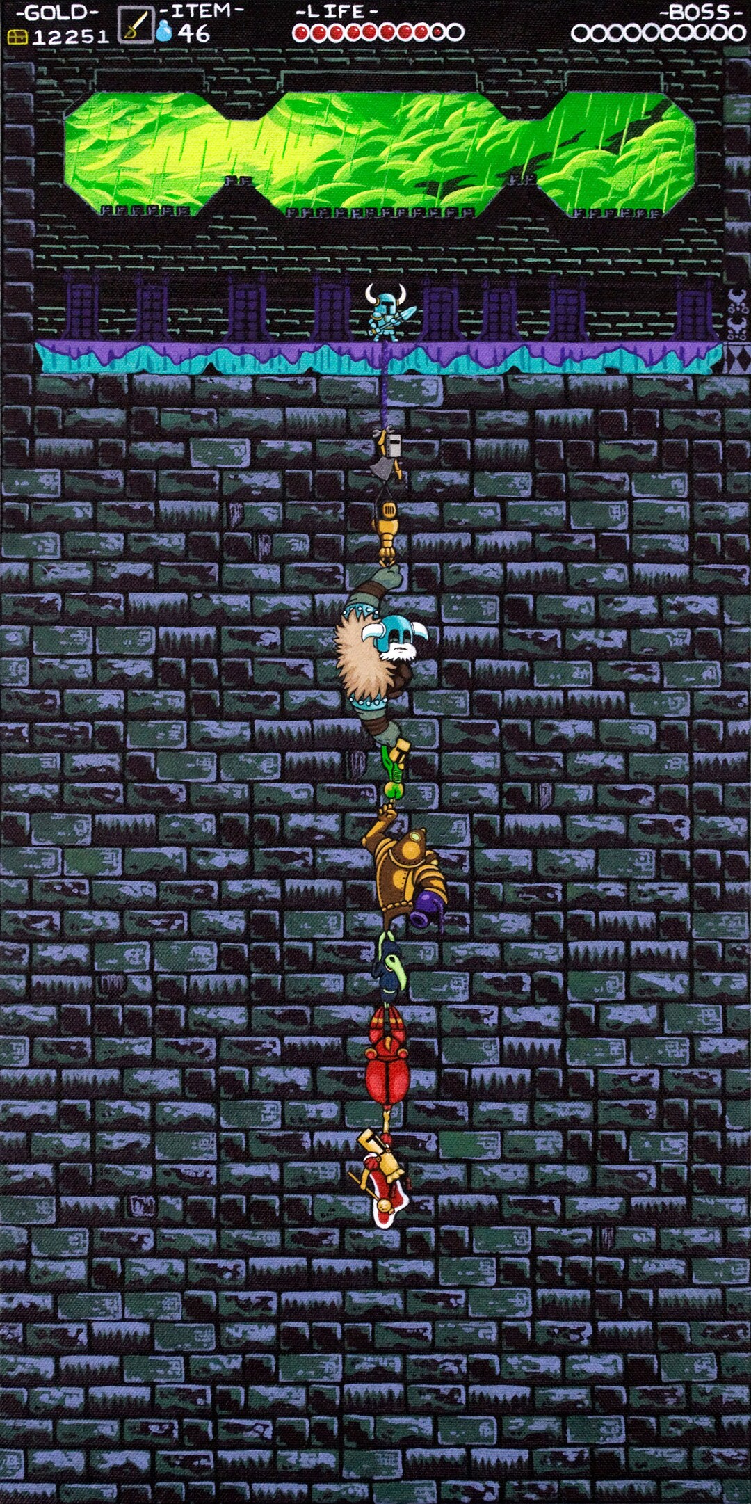 Boss Hang - Shovel Knight Tribute Original Painting - Etsy