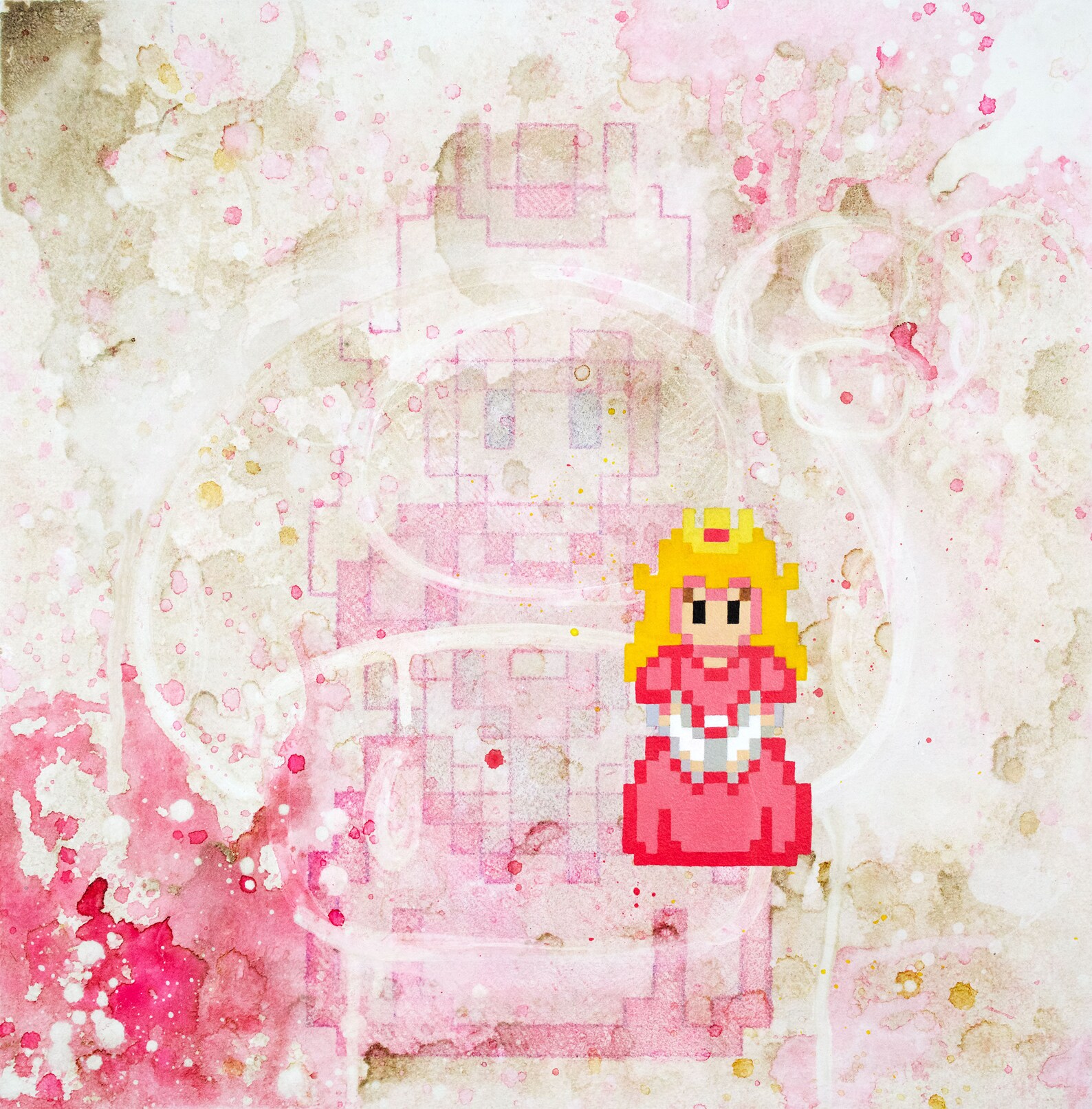 Pixel Peach and Pixel Mario Limited Edition Archival Art | Etsy