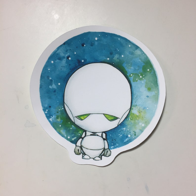 Marvin the Paranoid Android Watercolor Artist Sticker Laptop - Etsy