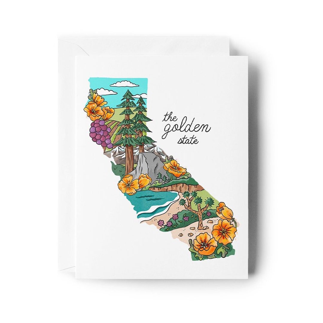 California State Landmark Card / California Poppy Card / California ...
