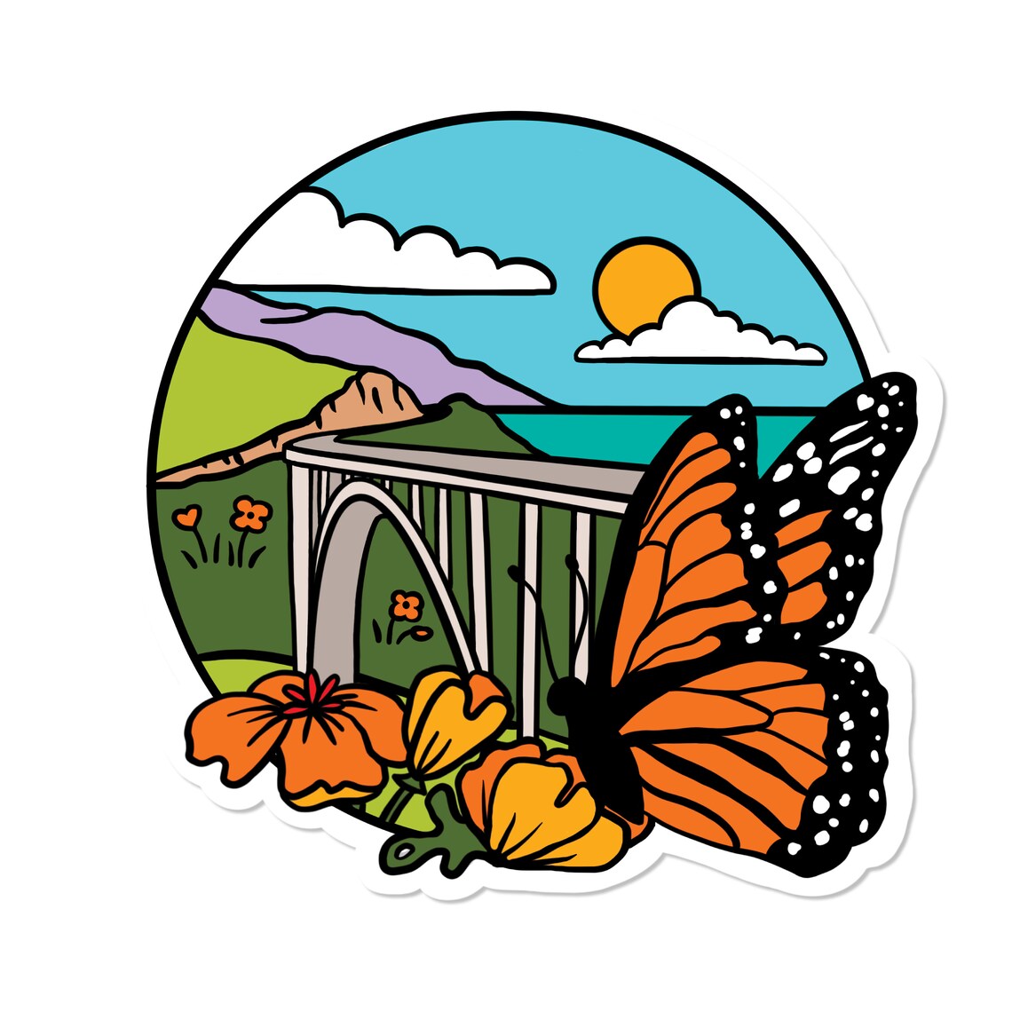 Big Sur Sticker / Monterey Sticker / Bixby Bridge Sticker / Monarch ...