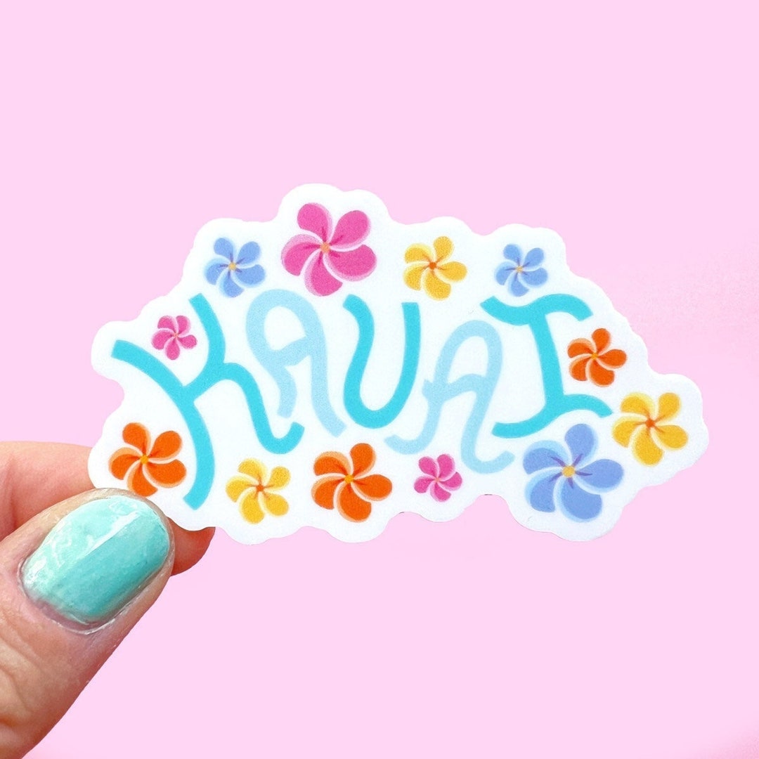 Kauai Hawaii Sticker / Plumeria Sticker / Hawaii Sticker / Tropical ...