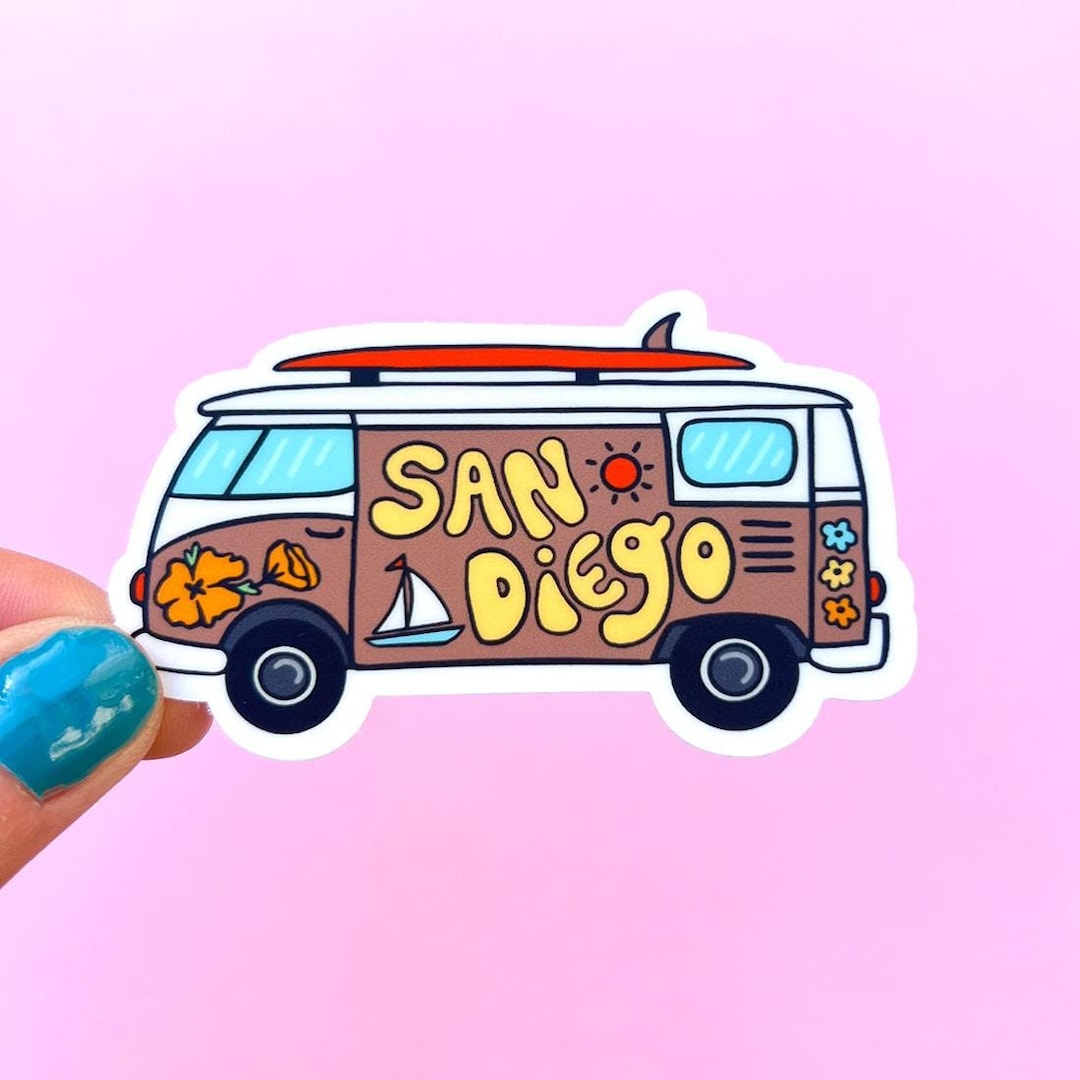 San Diego California Surf Vinyl Sticker / Socal Sticker / Surfer West ...