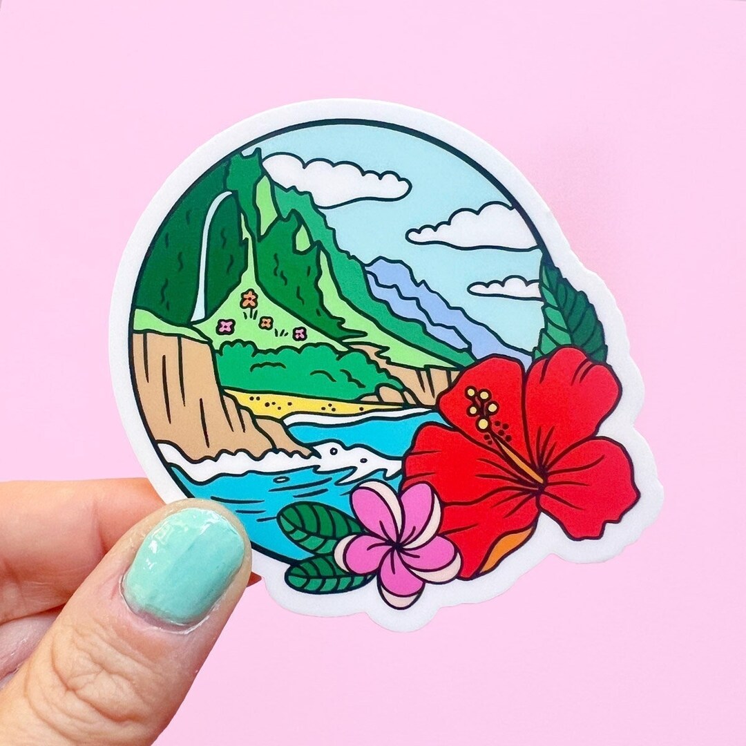 Tropical Hawaii Kauai Sticker / Na Pali Sticker / Hawaii Sticker ...