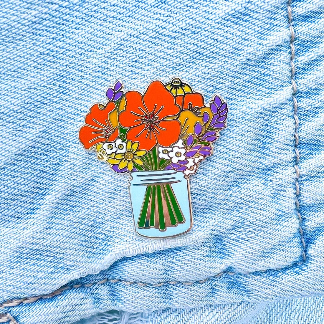 California Native Wildflowers Hard Enamel Pin / California Poppy Pin ...