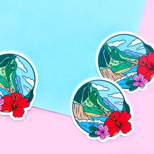 Tropical Hawaii Kauai Sticker / Na Pali Sticker / Hawaii Sticker ...