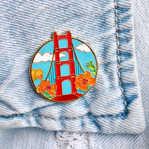 Karl the Fog Hard Enamel Lapel Pin Golden Gate Bridge Pin - Etsy