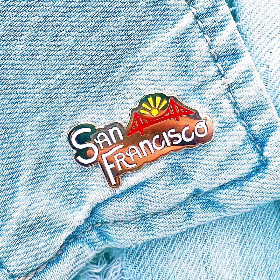 San Francisco Lettering Hard Enamel Pin / Golden Gate Bridge Pin ...