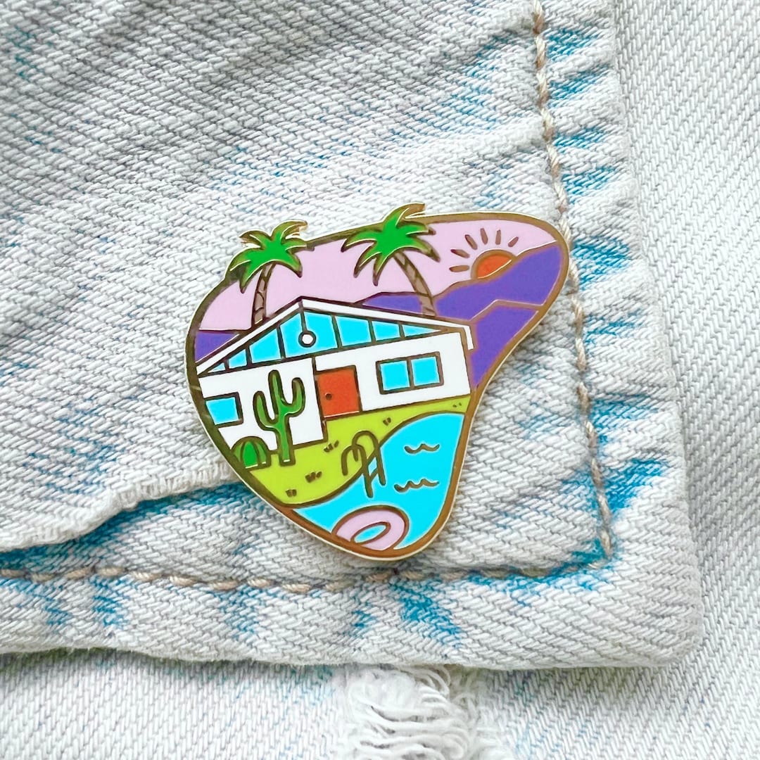 Palm Springs Enamel Pin / Palm Springs Souvenir Gift / Mid Century Pin ...