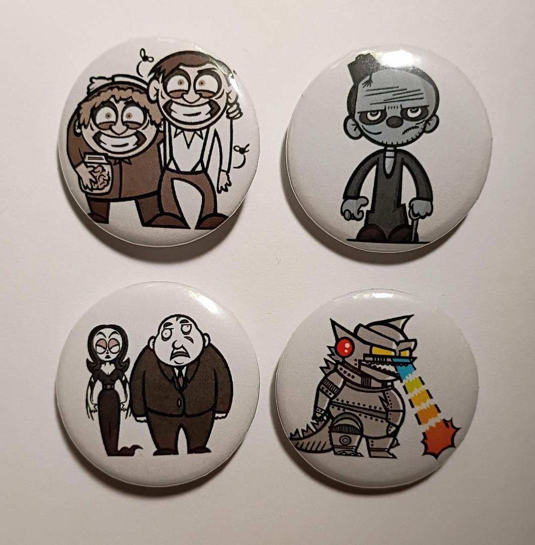 Horror Character Pinback Buttons: Classic Creeps Collection! Fritz and ...