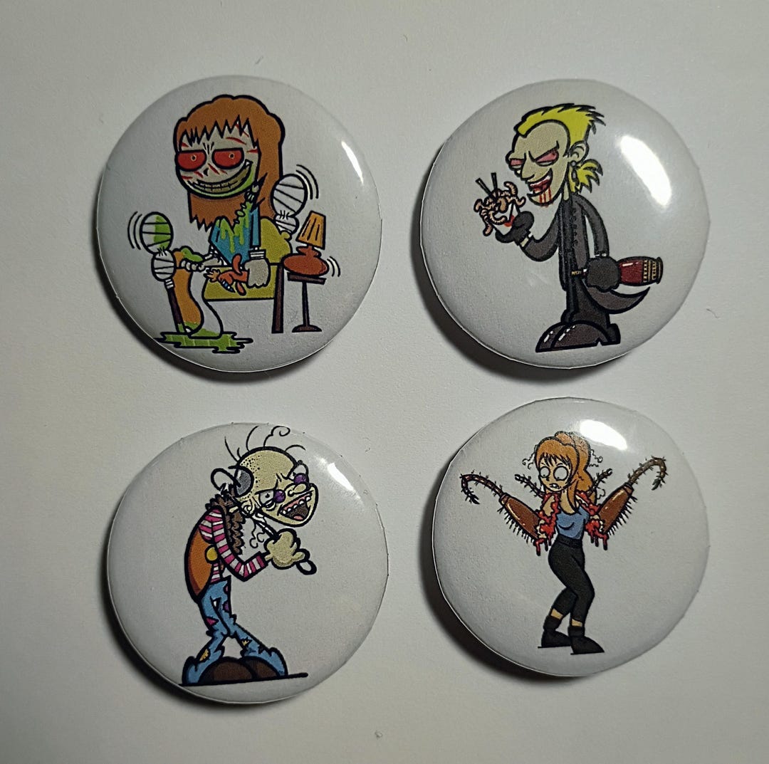 Horror Character Pinback Buttons: Splatter Faves Bundle! Regan, David ...