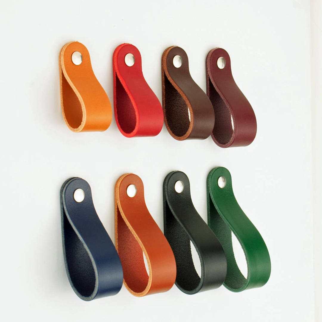 Leather Pulls S3 Leather Drawer Cabinet Pulls Drawer Handles - Etsy
