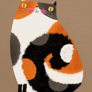 Calico Cat Digital Download Print Illustration Cute Cats Art - Etsy