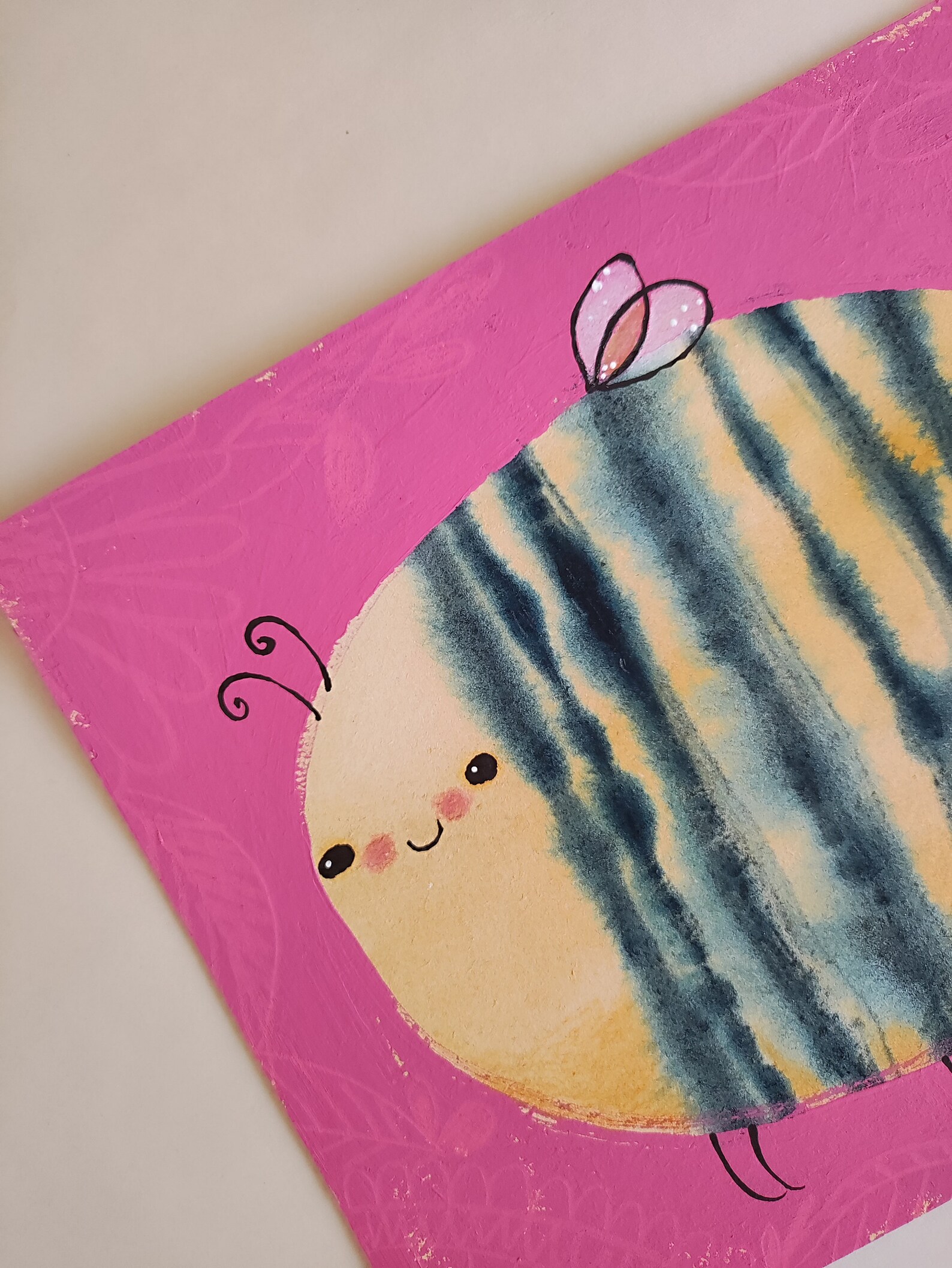 Bee Cute Original Painting Folk Art 8x10 Whimsical Nursery Illustration ...