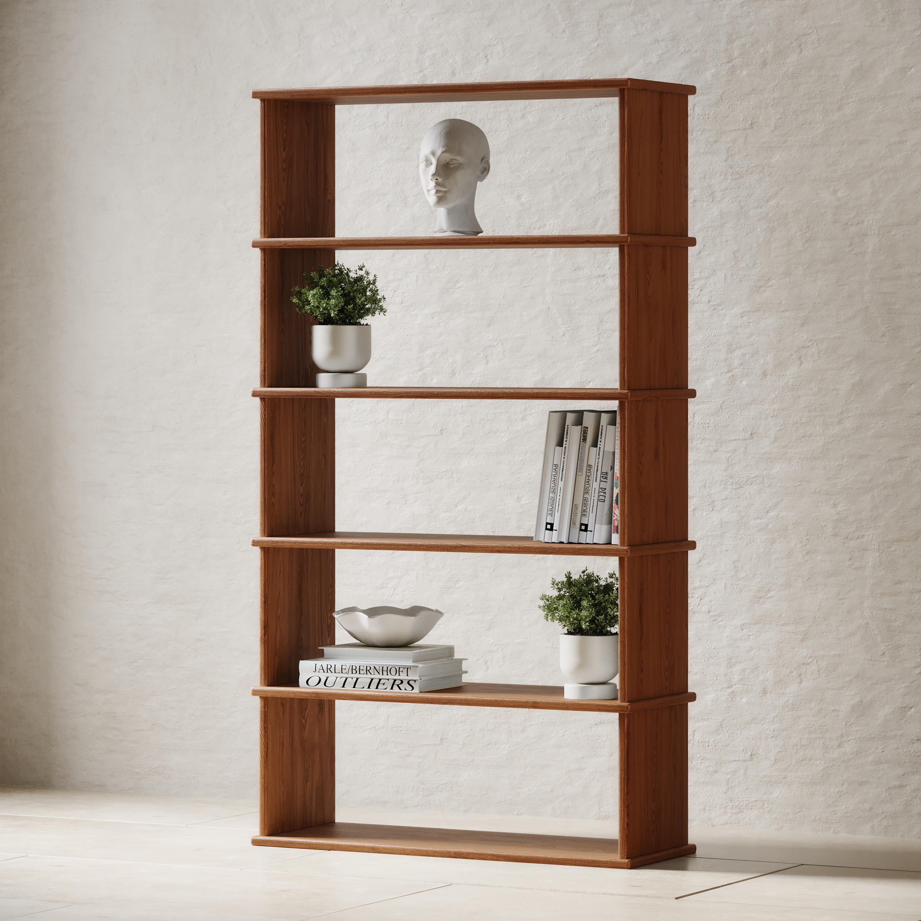 Five Row Bookshelf in Solid Wood - Etsy