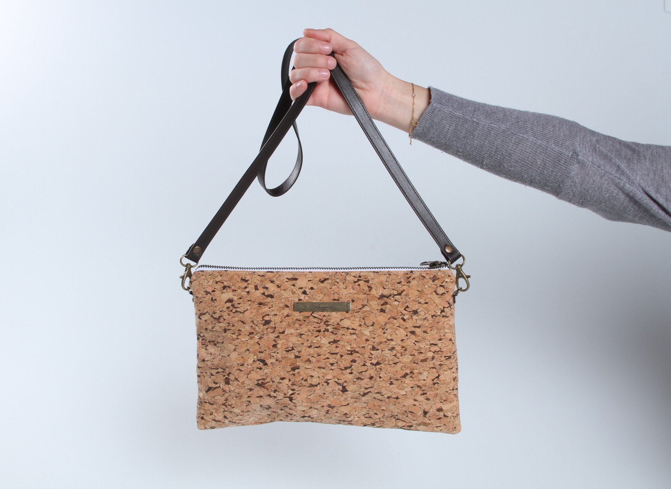 Cork bag handmade cork bag woman cork bag cork clutch bag | Etsy