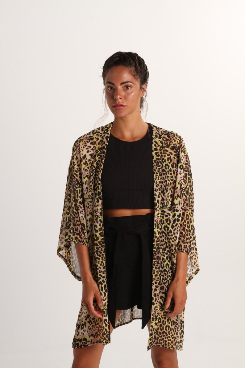 Animal Print Kimono Kimono Festival Summer Kimono Leopard | Etsy