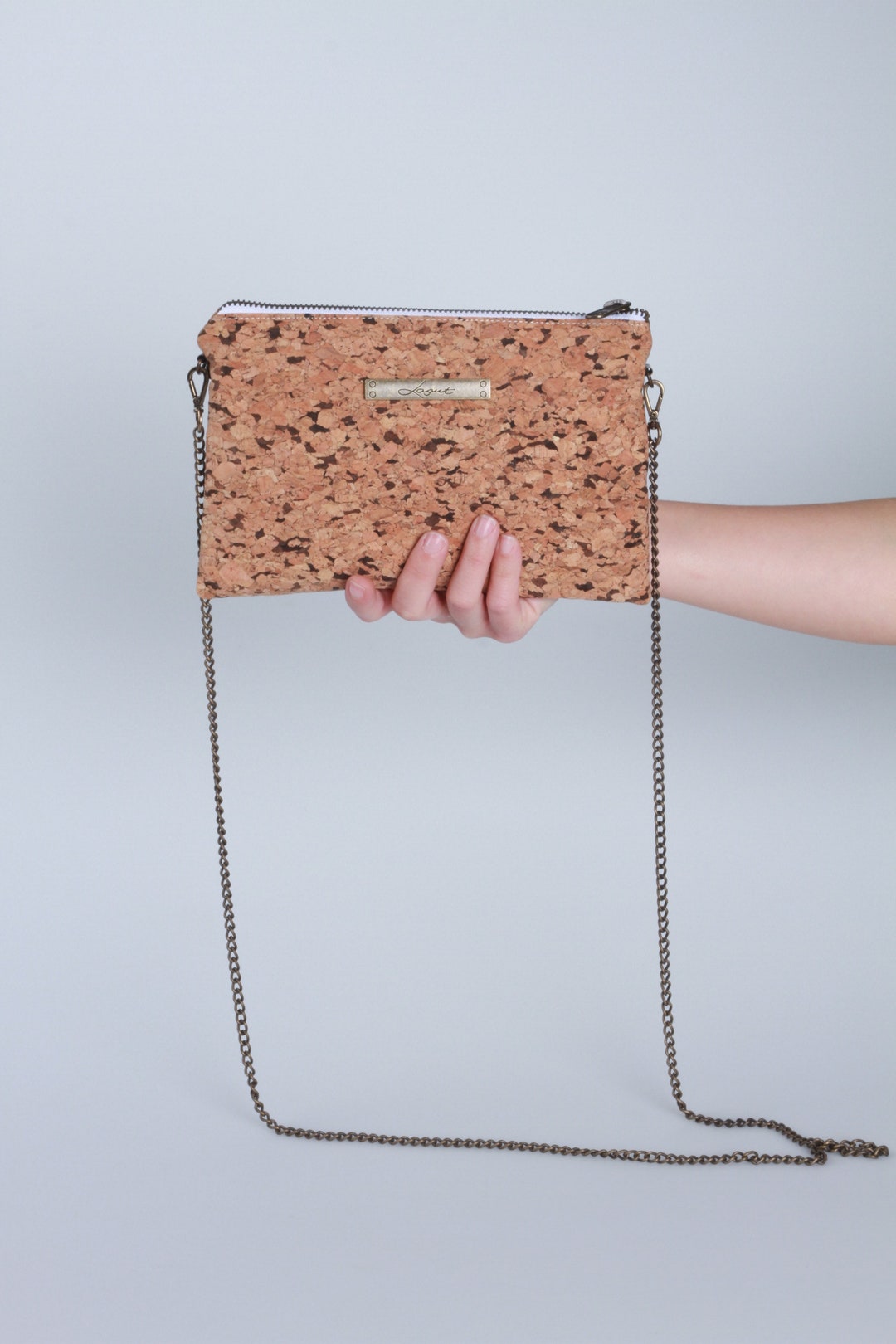 CORK Shoulder BAG – BOHO Chic Crossbody – Handmade Natural Purse With ...