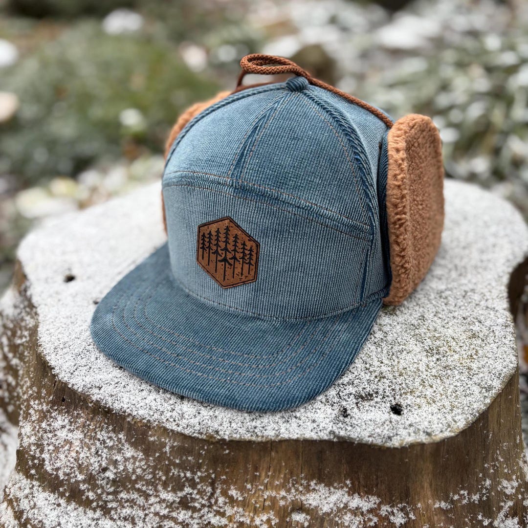 7 Panel Cap “denim” | Hat With Ear Flaps | Unisex | Corduroy Winter Cap ...